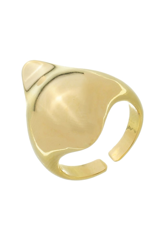 Anel moderno grande orgânico no ouro l Revenda Oh My Gold
