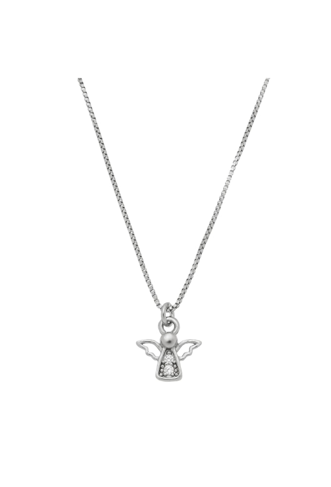 Choker anjo da guarda no ródio | Revenda Semijoias