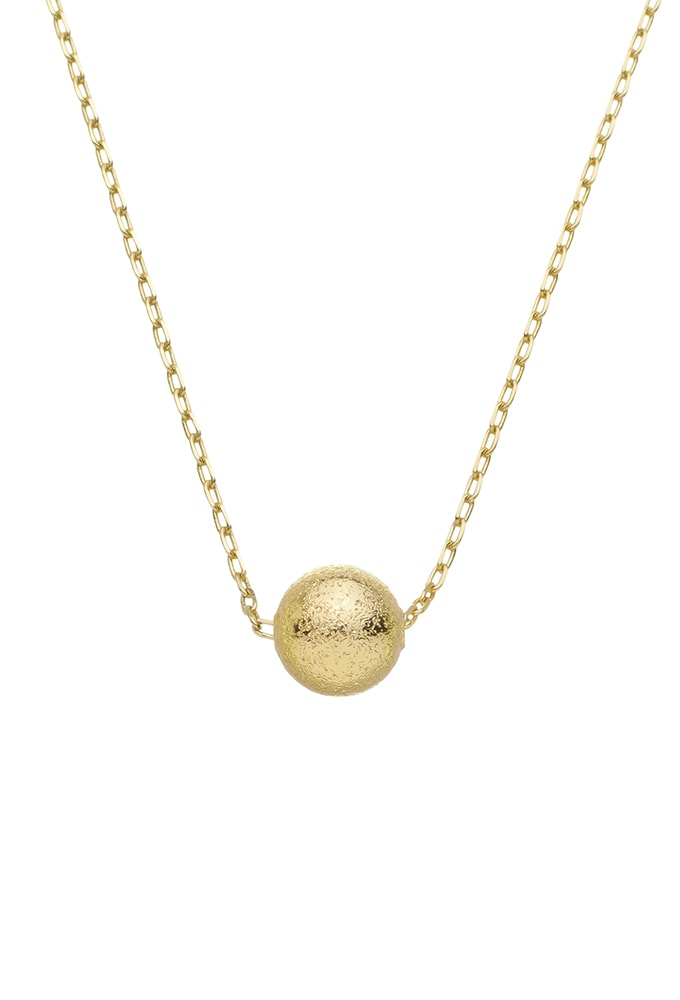 Colar com pingente de bola fosca p | Revenda Oh My Gold