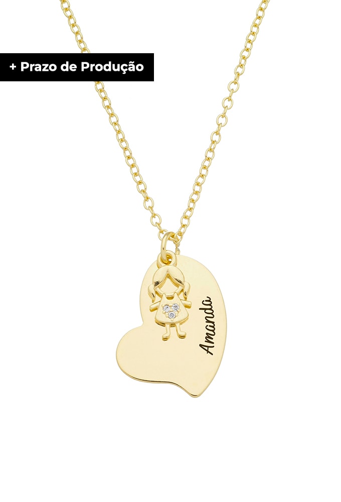 Colar personalizado nome com pingente menina | Revenda Oh My Gold